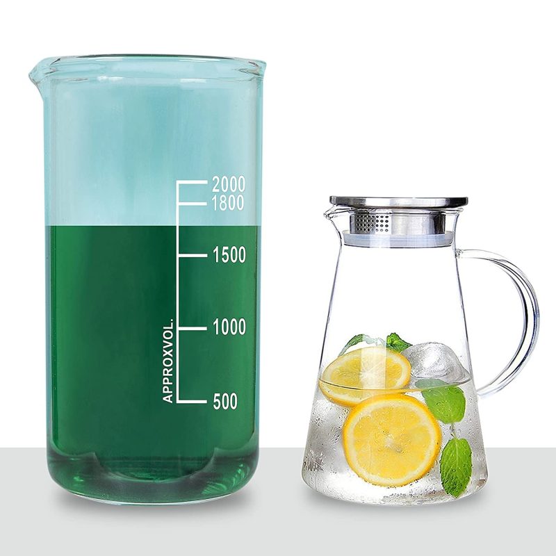 Stainless Steel Air Tight Cap Transparent Borosilicate Glass Jug ...